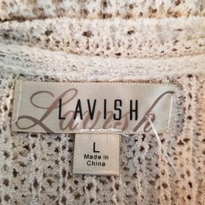 Lavish | Tops | Lavish Lg Tan Crochet Tank Top With Fringe | Poshmark